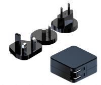 China High Efficiency Universal AC/DC Power Adapter 12V 1.5A 24V 1A with Interchangeable Plugs 60W Max for sale