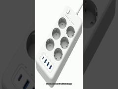 4 puertos PD 32W Smart Power Strip con enchufe de CA 250V16A 4000W