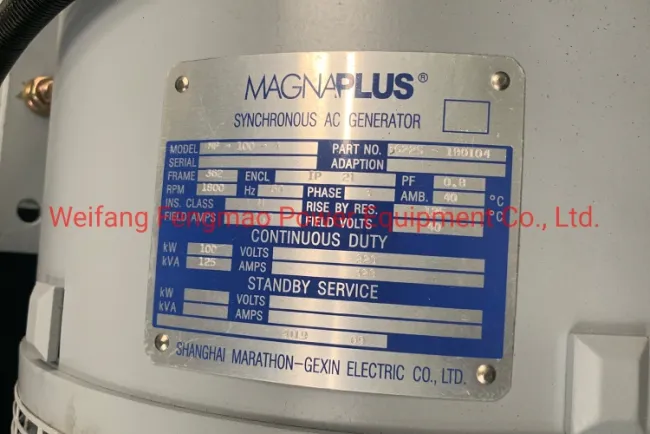Generator 100kw Price Weichai Four Cylinder for Factory Use