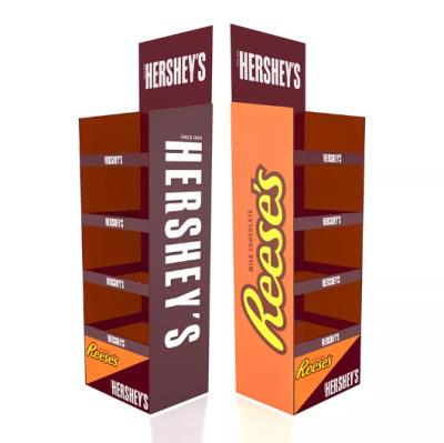 China Chocolate Candy Snack Cardboard POS Display Corrugated For Retail Store for sale