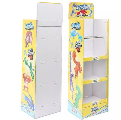 Supermarket Customized Cardboard Shelf Display Floor Stand For Kids Toys