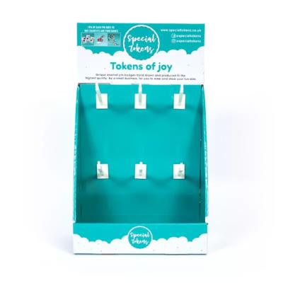 Cina Cartone su ordinazione dell'esposizione del controsoffitto del cartone che appende la contro scatola di presentazione del banco di mostra PDQ con Peg Hooks For Pendants in vendita