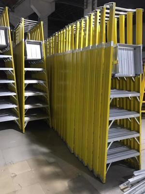 China Escalera de la plataforma de la fibra de vidrio del hogar/escalera multi de la fibra de vidrio con la barandilla en venta