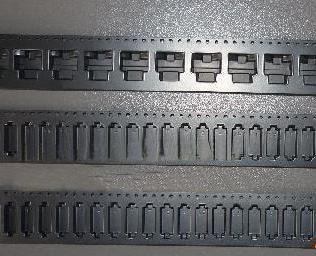 China Black Embossed Carrier Tape , Anti Static Tape SMT PC PS PET Material for sale