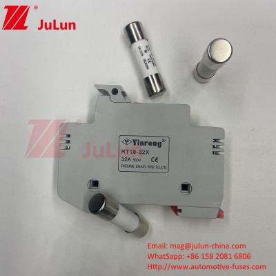 China PV-30 CE TUV 10*38mm Dc 6A 8A 10A 12A 15A 20A 25A 32A PV Solar Dc 1000V Fuse With Fuse Holder Box With Indication for sale
