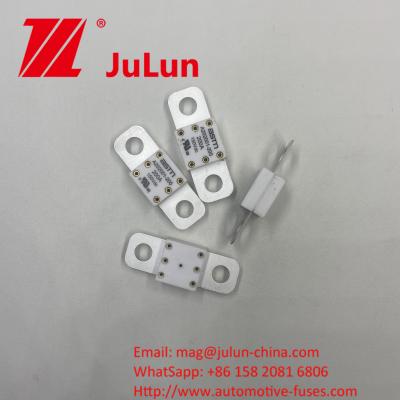 Chine 150VDC Voltage nominal Ceramique A202001-500A Fuses automobiles avec une distance de trou de 39 mm Fabriquées en cuivre argent quartz sable et or à vendre