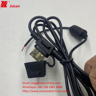 China fusie 50A maximale nominale stroom rood 10AWG draad 280mm totale lengte inline fusiehouder Te koop