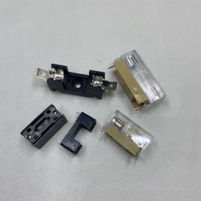 China 5x20mm Or 6x30mm PCB Board Mounting Glass Fuse Holder For Power Systems In Cars Black Blue Transparent Gold for sale