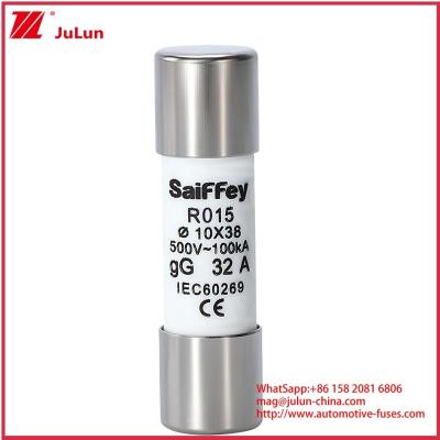 Cina RS15 GG32A 500VDC 100KA Fusibili per automobili in ceramica 10*38mm Tenitore IEV60269 in vendita