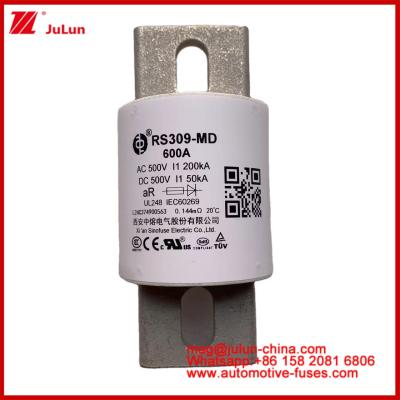 중국 전력 드라이브 전력 시스템 세라믹 오토 퓨즈 RS309-MD 600A 500VAC 200KA 500VDC 50KA AR 튜블 전기 차량 30-800A 판매용
