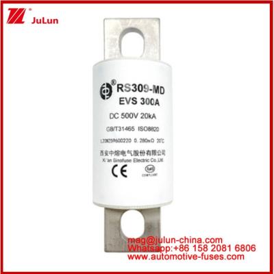 China RS309-MD EVS-300A Caremic Tubular Fuse DC500V 20KA  Electric Vehicle Bolted Connection Structure Automotive Application Design Excellent DC Performance for sale