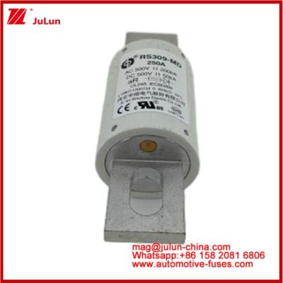 Cina 250A 500VAC Ev Fuse RS309-MD-200KA 500VDC 50KA AR Caremic DC Performance Tubulare Automobile Bolt Stud-mount in vendita