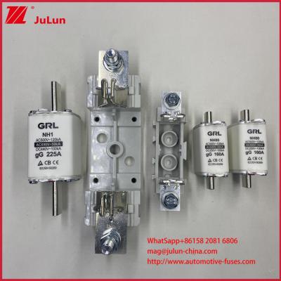 China NT000 FUSE AR High Breaking 500V/690V Rated Ceramic Porcelain Melt Link Fuse 80A Low Voltage Copper Connection NH000 Fuses for sale