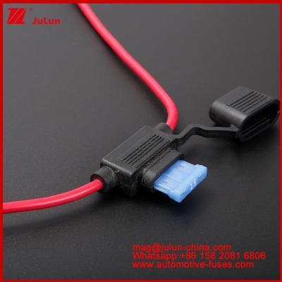 China Waterproof ATC ATO Standard Fuse Holder Medium Blade 12V Waterproof Auto Fuse Holder Standard Copper and Plastic with 16AWG Wire 3A 5A 10A Automotive Use for sale
