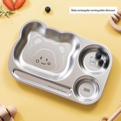China 304 Stainless Steel Kids Dinner Plates Rectangle Smooth Edges for sale