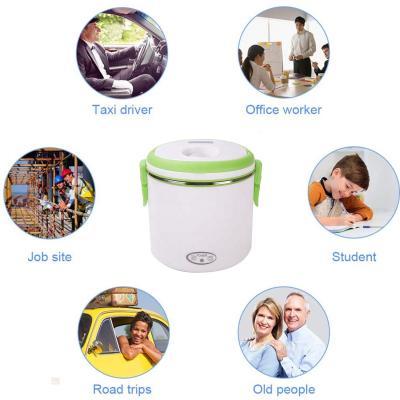 China Round Rechargeable Heated Lunch Box 220V Electric Lunch Box 40w for sale