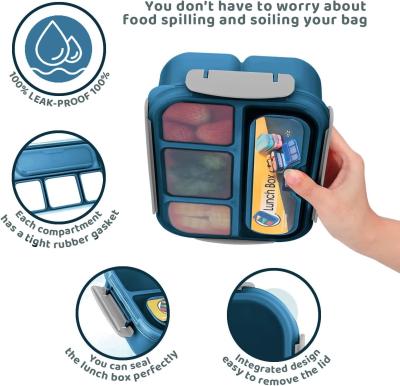 Cina 1300 ml scatola da pranzo Bento di plastica Blu Food Grade Kids Bento in vendita