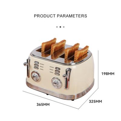 Cina 1500W Kitchenaid 4 fette Wide Slot Toaster per la cottura e lo sbrinamento in vendita
