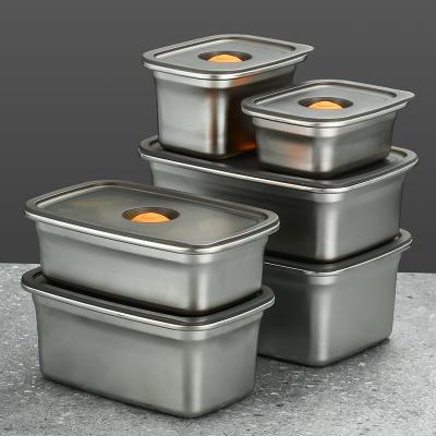 Cina Contenitori per la conservazione degli alimenti in metallo rettangolare a prova di ruggine 304 in acciaio inossidabile in vendita