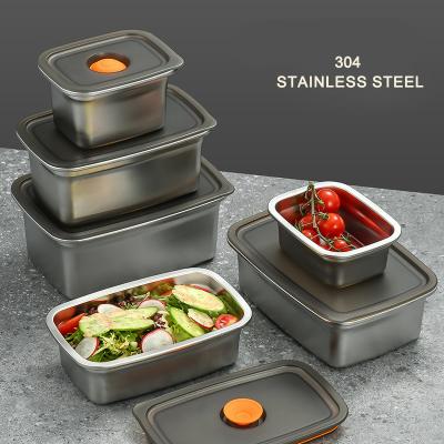 Cina Contenitori per la conservazione degli alimenti in metallo rettangolare a prova di ruggine 304 in acciaio inossidabile in vendita