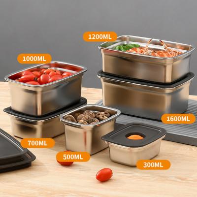 Cina Contenitori per la conservazione degli alimenti in metallo rettangolare a prova di ruggine 304 in acciaio inossidabile in vendita