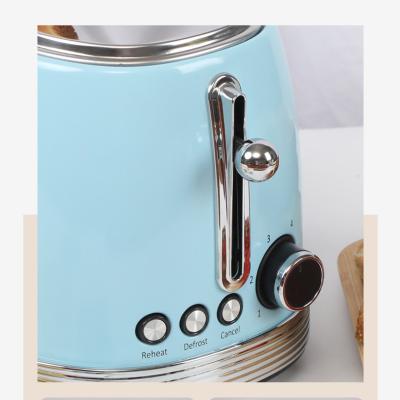 Cina Anti-secco Retro blu cucina aiuto tostapane automatico cucina tostapane a due fette in vendita