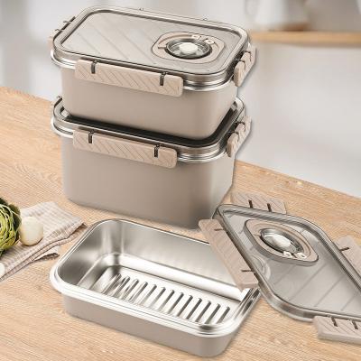 China 2L Stainless Steel Lunch Boxes Metal Food Containers With Refrigerator Safe for sale