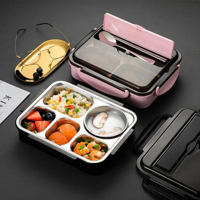 China Large Capacity Metal Bento Lunch Box Black for sale