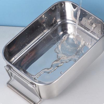 China 304 Stainless Steel Metal Bento Lunch Box With Double Layer And Two Capacity Options for sale