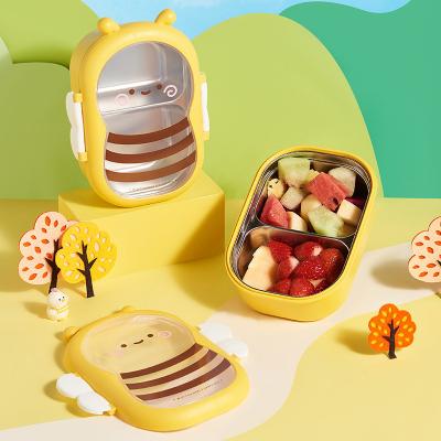 Cina Scatola da pranzo Bento in metallo Scatola da pranzo a forma di api 304 in acciaio inossidabile giallo in vendita