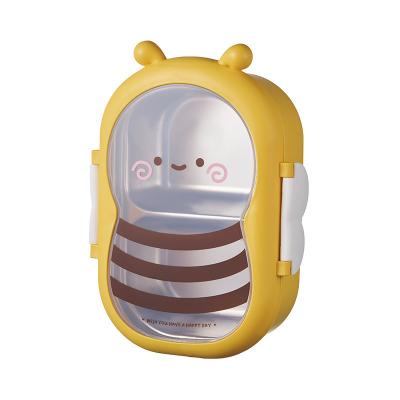 メタル ベント ランチボックス ミツバチの形 ランチボックス 304 ステンレス ステンレス 黄色