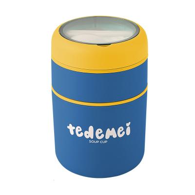 Cina Cassa da pranzo Bento in metallo 316 in acciaio inossidabile 710 ml Termo Sopa a doppio strato in vendita