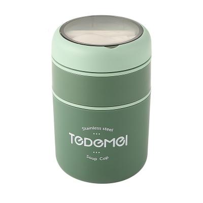 Cina Cassa da pranzo Bento in metallo 316 in acciaio inossidabile 710 ml Termo Sopa a doppio strato in vendita