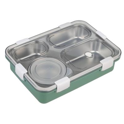 Cina Metalli Bento Lunch Box 4 Compartimento 304 Acciaio inossidabile Isolamento sigillato 1130ml Blu in vendita