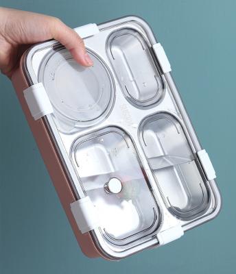 Cina Metalli Bento Lunch Box 4 Compartimento 304 Acciaio inossidabile Isolamento sigillato 1130ml Blu in vendita