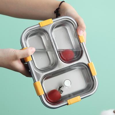 Cina Metal Bento Lunch Box 3 Compartimento 304 Acciaio inossidabile Isolamento sigillato Blu in vendita