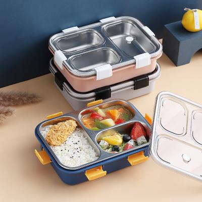 Cina Metal Bento Lunch Box 3 Compartimento 304 Acciaio inossidabile Isolamento sigillato Blu in vendita
