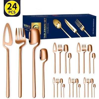 Cina Set di posate in acciaio inossidabile da 24 pezzi Set di posate da tavolo da parete Western Restaurant Hotel Set Gift Box in vendita