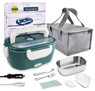 China Leakproof 304 Stainless Steel Electric Lunch Boxes 1.5L Capacity Voltage 220V-12v 24v/110v-12v 24v for sale