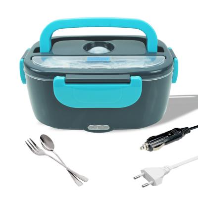 China 24v 12v cajas de almuerzo eléctrico almuerzo más caliente vapor con 1,5L de capacidad gris azul for sale