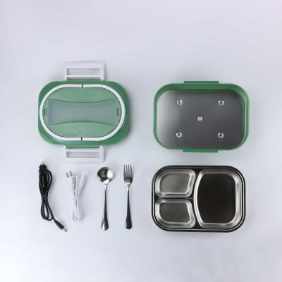 Cina Scatola da pranzo elettrica con acciaio inossidabile 304 per mangiare caldo 60W verde in vendita