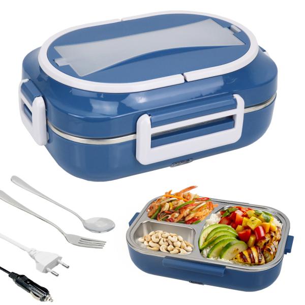 Quality Heated Bento Box Electric Lunch Box 3 Grid Plate Removable Container For Adults for sale