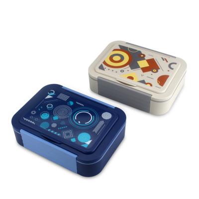 China Eco Friendly 4 Compartment Bento Lunch Box with Leak Proof Design Blue for sale