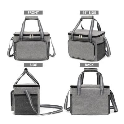 China Thermal Cooler Insulation Bags For Picnic 15L Big Capacity Grey for sale
