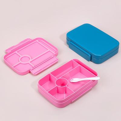 Cina 5 Comparti a prova di perdite Bento Lunch Box 1000ml Lunch Box Rosa in vendita