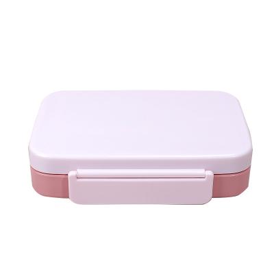 China Leakproof PP rechthoekige bento lunchbox met deksel afwasmachine veilig lichtroze Te koop