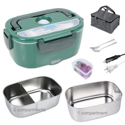 China 2 Compartment 304 Stainless Steel Electric Lunch Box For Busy Professionals for sale