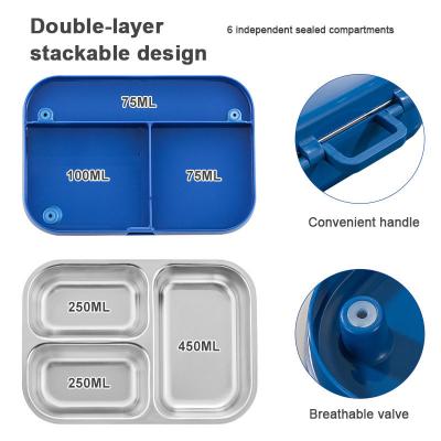 China Food Container Storage and Transport Stainless Steel Lunch Box 1050ML with Leak Proof Feature for sale