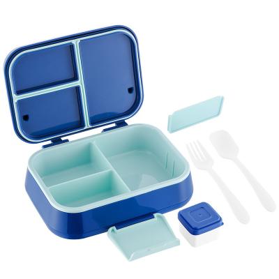 China 21.5*14*5*7.6cm Plastic Bento Lunch Box met luchtdichte eigenschappen en prestaties lekbestendig Te koop