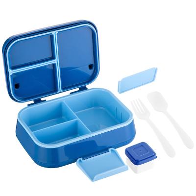 China Bento Box Design Leakproof Plastic Bento Lunch Box met 21,5*14*5*7,6cm Grootte Te koop